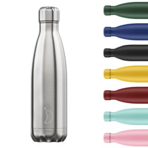 chilly's water bottle | stainless steel and reusable | leak proof, sweat free | stainless steel | 750ml