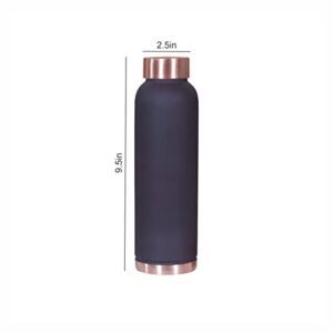 AVA DESIGNZ Copper Water Bottle (950ml) | 100% Pure Copper Bottle | BPA Free & Non Toxic Water Bottle with Anti Oxidant Properties of Copper | Matt Brown