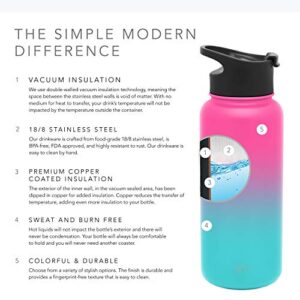 Simple Modern 84oz Water Bottle, Insulated Reusable Wide Mouth Stainless Steel Metal Flask with Flip Lid, Ombre: Sorbet