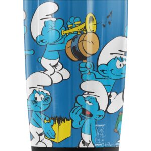 Logovision The Smurfs Smurf Group Collage Stainless Steel 20 oz Travel Tumbler, Vacuum Insulated & Double Wall with Leakproof Sliding Lid Beverages