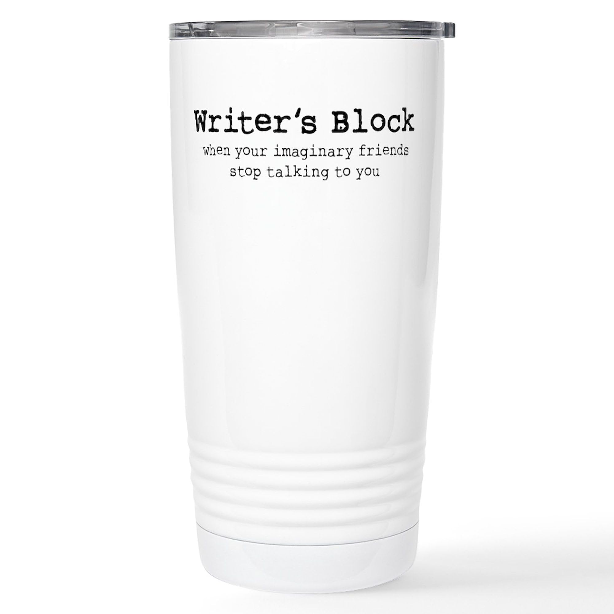 CafePress Writer's Block Stainless Steel Travel Mug Stainless Steel Travel Mug, Insulated 20 oz. Coffee Tumbler