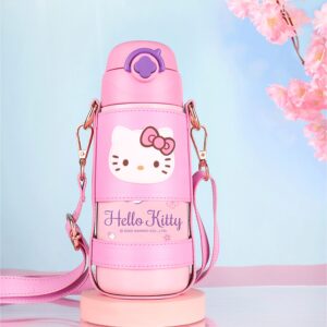 Hello Kitty Stainless Steel Insulated Water Bottle with Bag Pink 500ml