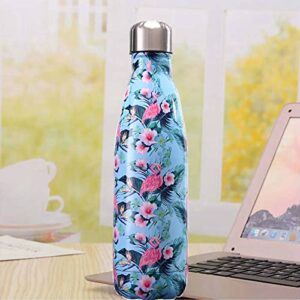 Galaxy Water Bottle, 17oz Stainless Steel Water Bottle, Double Wall Vacuum Insulated Reusable Leakproof BPA Free, 24 Hours Cold and 12 Hours Hot for School, Outdoor With Cleaning Brush, Purple Galaxy