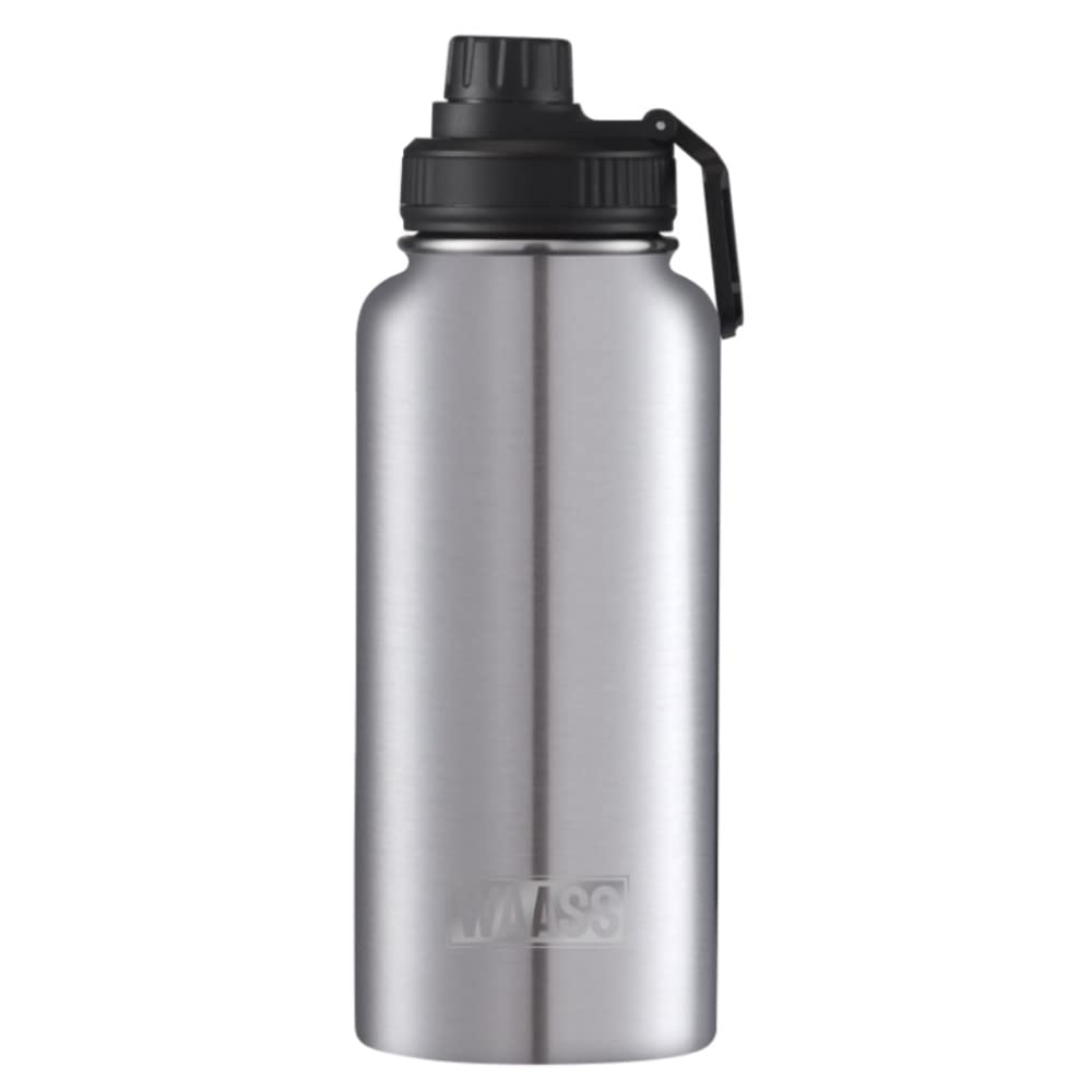 WAASS Sports Water Bottle - 32 Oz,Leak Proof, Vacuum Insulated Stainless Steel, Double Walled Hot & Cold Drink