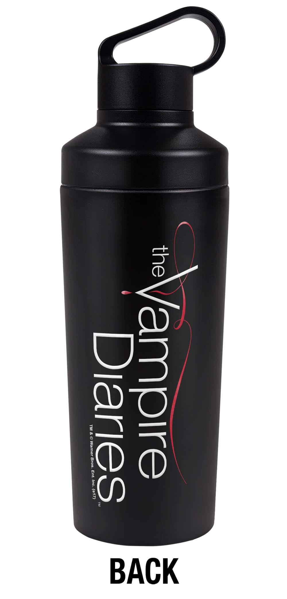 The Vampire Diaries OFFICIAL Tvd Logo 18 oz Insulated Water Bottle, Leak Resistant, Vacuum Insulated Stainless Steel with 2-in-1 Loop Cap