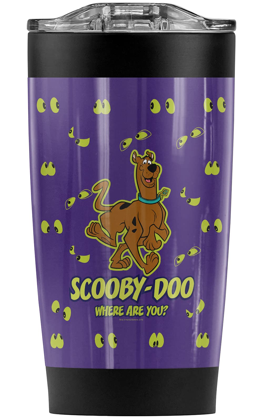 Logovision Scooby-Doo Eyes Upon You Stainless Steel Tumbler 20 oz Coffee Travel Mug/Cup, Vacuum Insulated & Double Wall with Leakproof Sliding Lid | Great for Hot Drinks and Cold Beverages