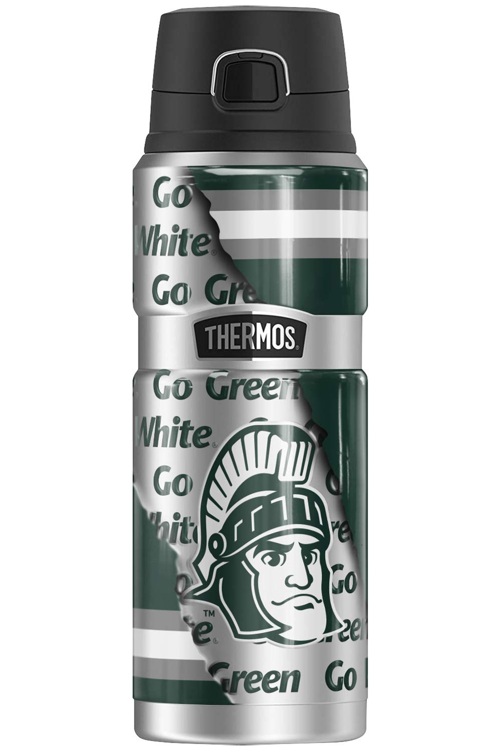 THERMOS Michigan State University Let Her Rip STAINLESS KING Stainless Steel Drink Bottle, Vacuum insulated & Double Wall, 24oz