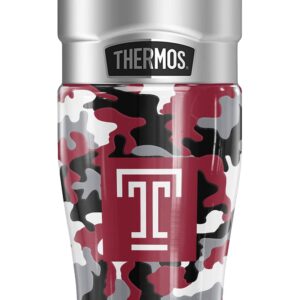 THERMOS Temple University OFFICIAL Camo STAINLESS KING Stainless Steel Travel Tumbler, Vacuum insulated & Double Wall, 16oz