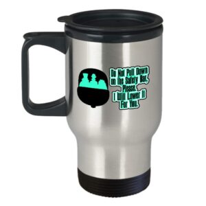 Magic Castle Ghosts - Haunted Mansion Safety Bar Travel Mug - Hitchiking Doom Buggy Theme Park - Gift Coffee Cup