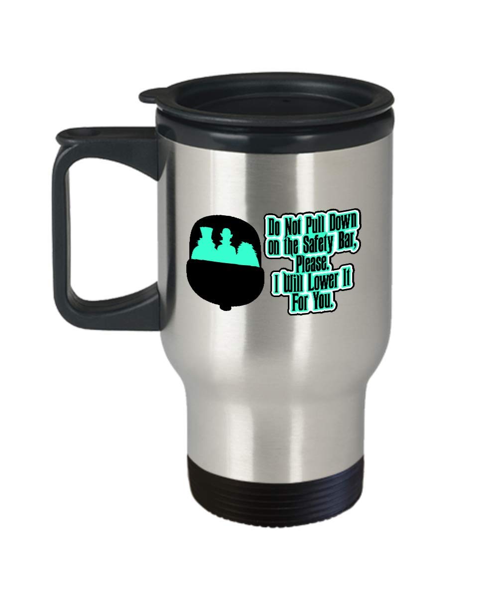 Magic Castle Ghosts - Haunted Mansion Safety Bar Travel Mug - Hitchiking Doom Buggy Theme Park - Gift Coffee Cup