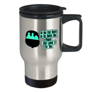 Magic Castle Ghosts - Haunted Mansion Safety Bar Travel Mug - Hitchiking Doom Buggy Theme Park - Gift Coffee Cup