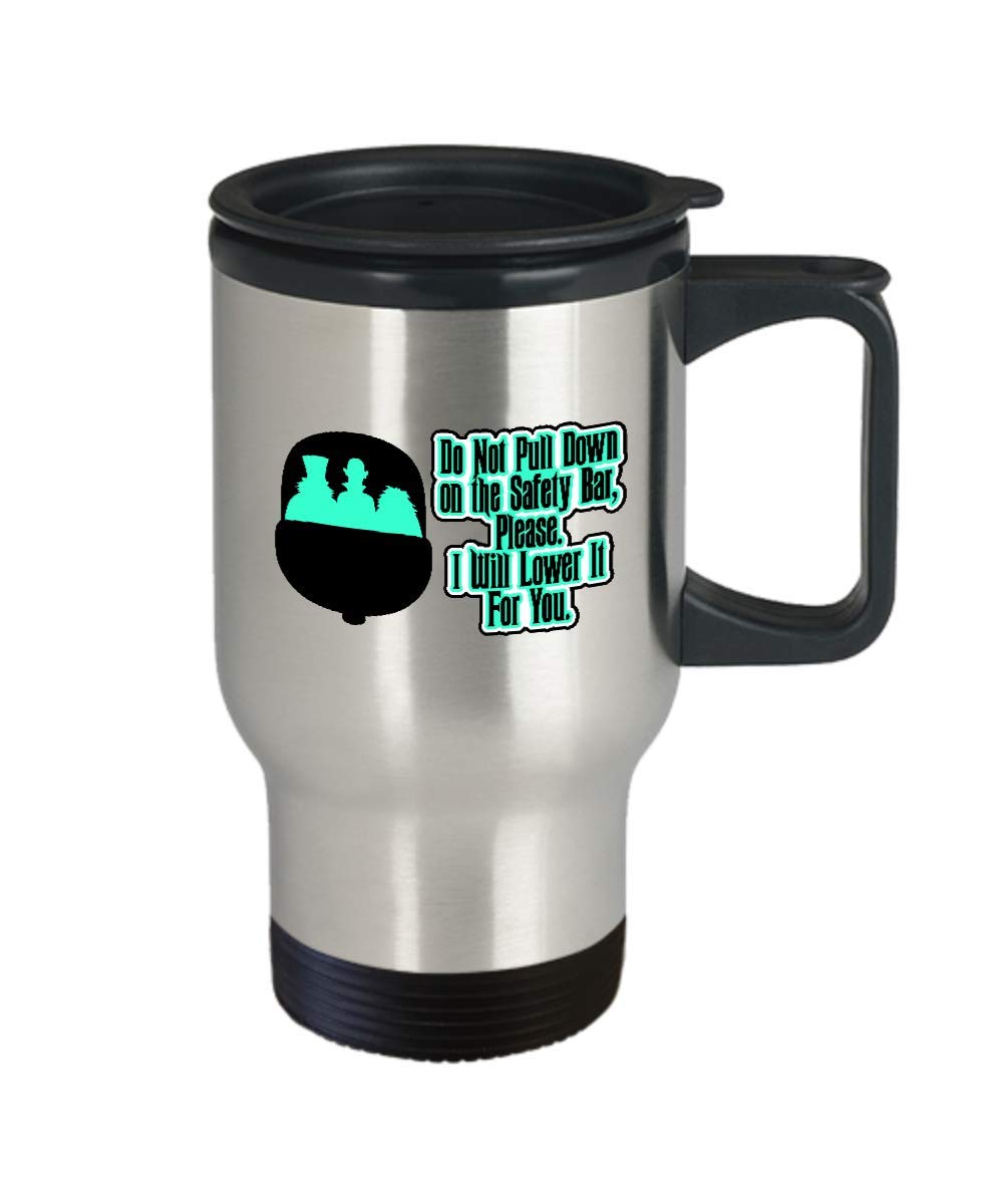 Magic Castle Ghosts - Haunted Mansion Safety Bar Travel Mug - Hitchiking Doom Buggy Theme Park - Gift Coffee Cup