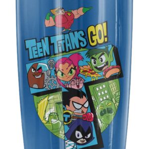 Logovision Teen Titans Go! T Stainless Steel Tumbler 20 oz Coffee Travel Mug/Cup, Vacuum Insulated & Double Wall with Leakproof Sliding Lid | Great for Hot Drinks and Cold Beverages