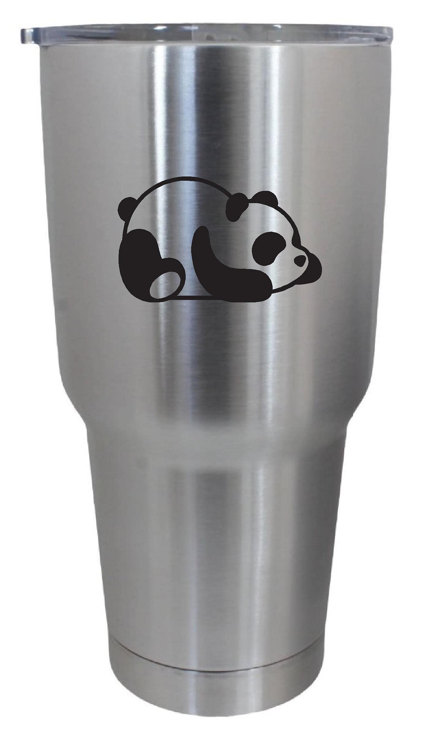 Cups drinkware Tumbler Sticker - Panda Laying Down - Funny Inspirational Cool Sticker Decal