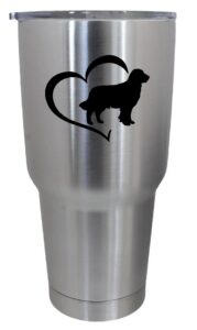 cup drinkware tumbler sticker - golden retriever love - cool sticker decal