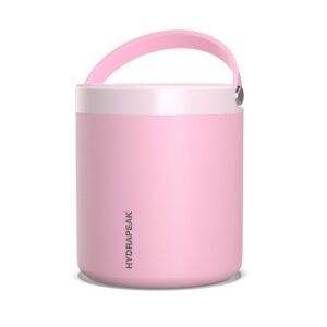 hydrapeak 25oz stainless steel vacuum insulated thermos food jar | kids thermos for hot food and cold food, wide mouth leak-proof soup thermos for adults, 10 hours hot and 16 hours cold (pink)