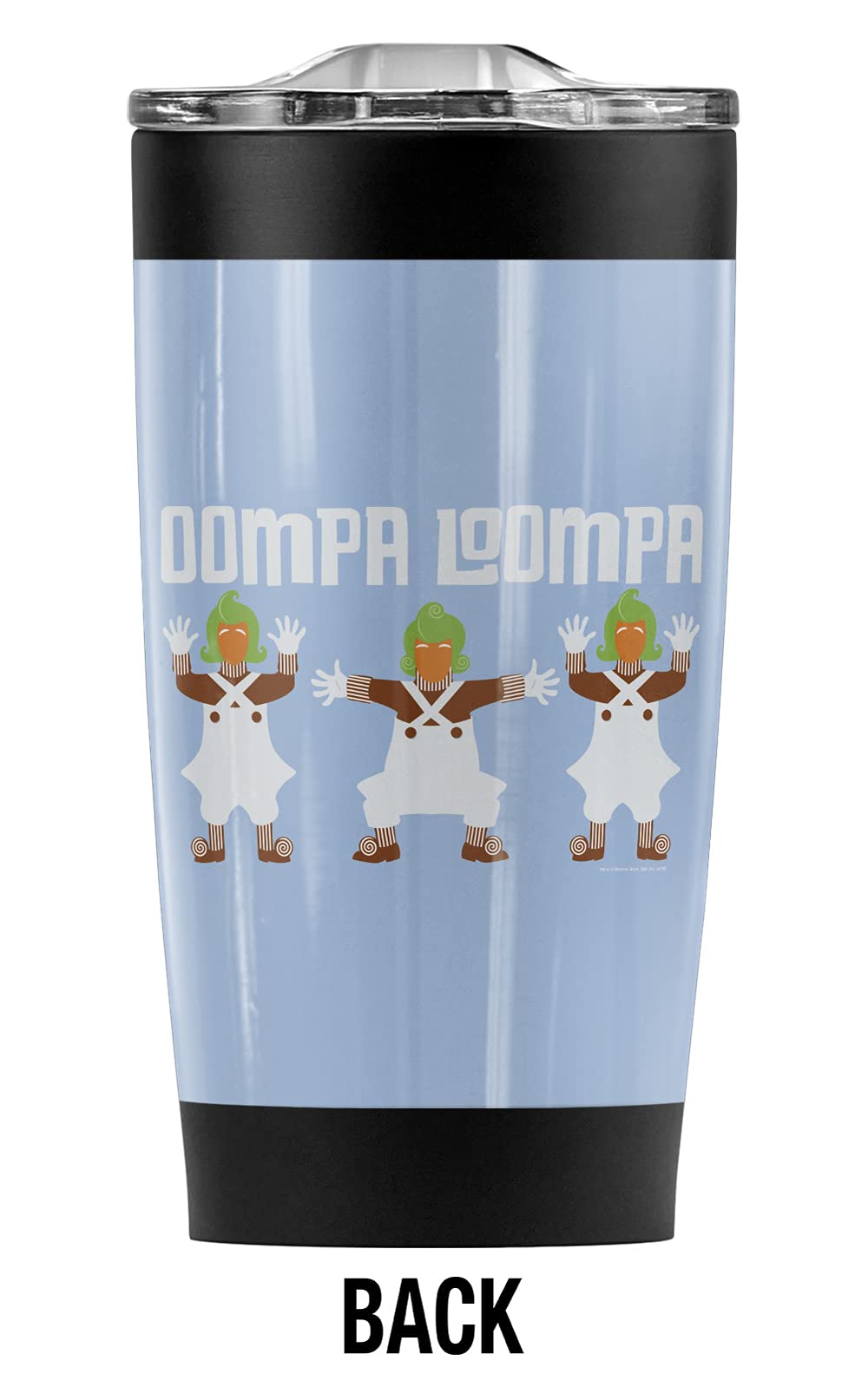 Willy Wonka & the Chocolate Factory Oompa Loompas Stainless Steel Tumbler 20 oz Coffee Travel Mug/Cup, Vacuum Insulated Double Wall with Leakproof Sliding Lid | Great for Hot Drinks and Cold Beverages