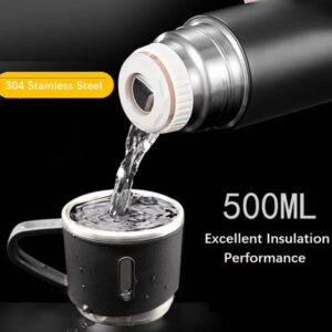 Stainless Steel Thermo + 3 cup, 500ml/16.9oz (Black, Grey and Blue Set)