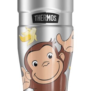 THERMOS Curious George Curious George Bananas STAINLESS KING Stainless Steel Travel Tumbler, Vacuum insulated & Double Wall, 16oz