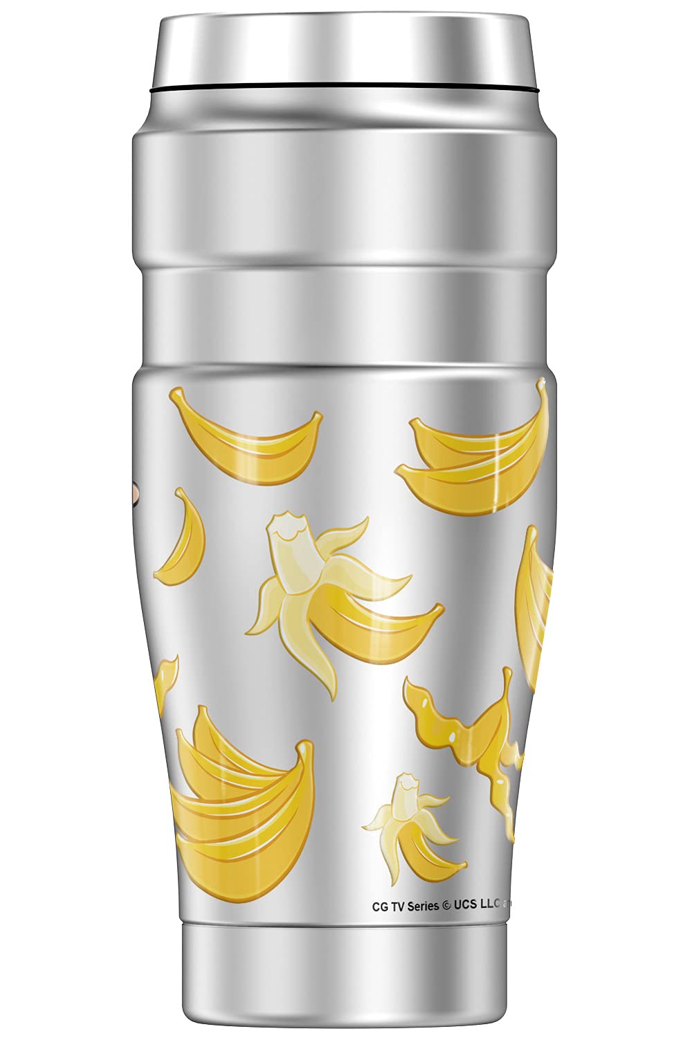 THERMOS Curious George Curious George Bananas STAINLESS KING Stainless Steel Travel Tumbler, Vacuum insulated & Double Wall, 16oz