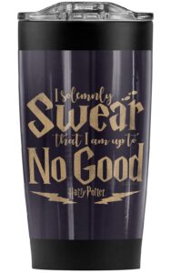 harry potter i am up to no good stainless steel tumbler 20 oz coffee travel mug/cup, vacuum insulated & double wall with leakproof sliding lid