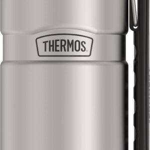 THERMOS Stainless King Vacuum-Insulated Beverage Bottle (40 Ounce) and Travel Mug (16 Ounce), Matte Steel