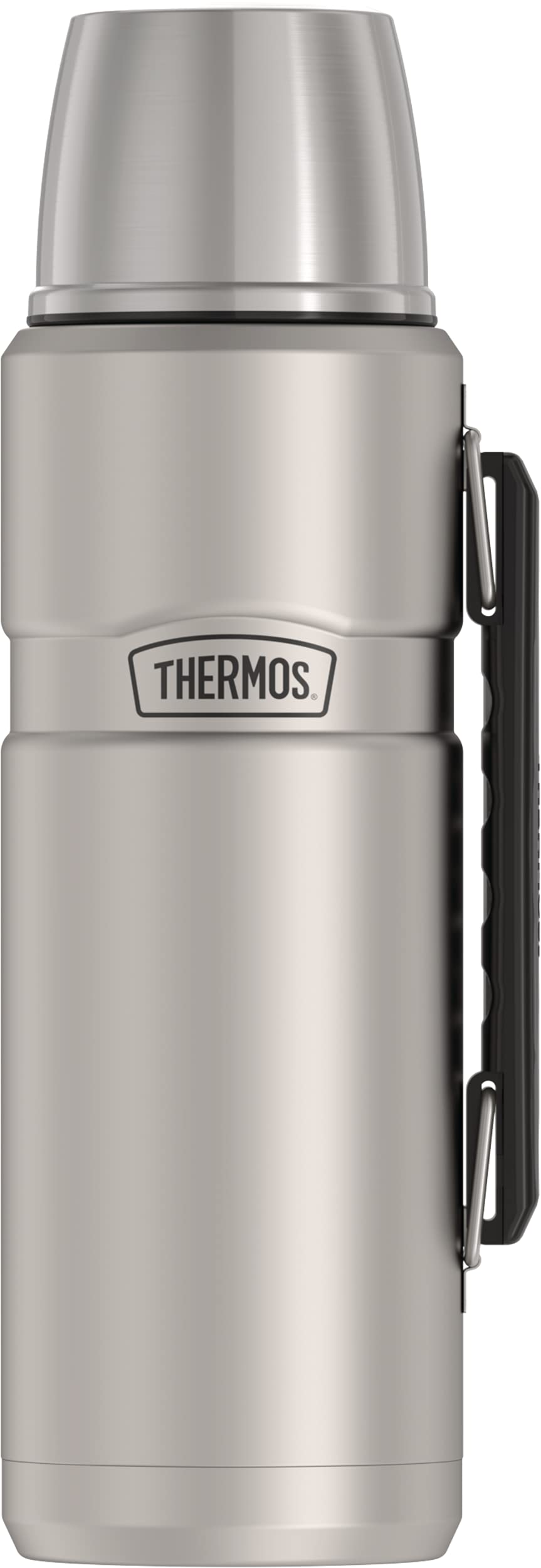 THERMOS Stainless King Vacuum-Insulated Beverage Bottle (40 Ounce) and Travel Mug (16 Ounce), Matte Steel