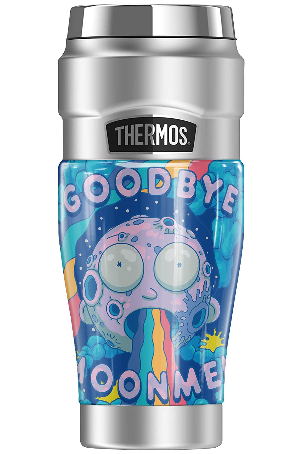 THERMOS Rick and Morty Goodbye Moonmen STAINLESS KING Stainless Steel Travel Tumbler, Vacuum insulated & Double Wall, 16oz