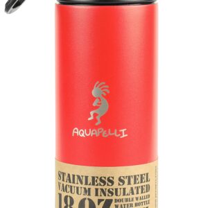 Aquapelli Vacuum Insulated Water Bottle, 18 ounces, Aurora Red