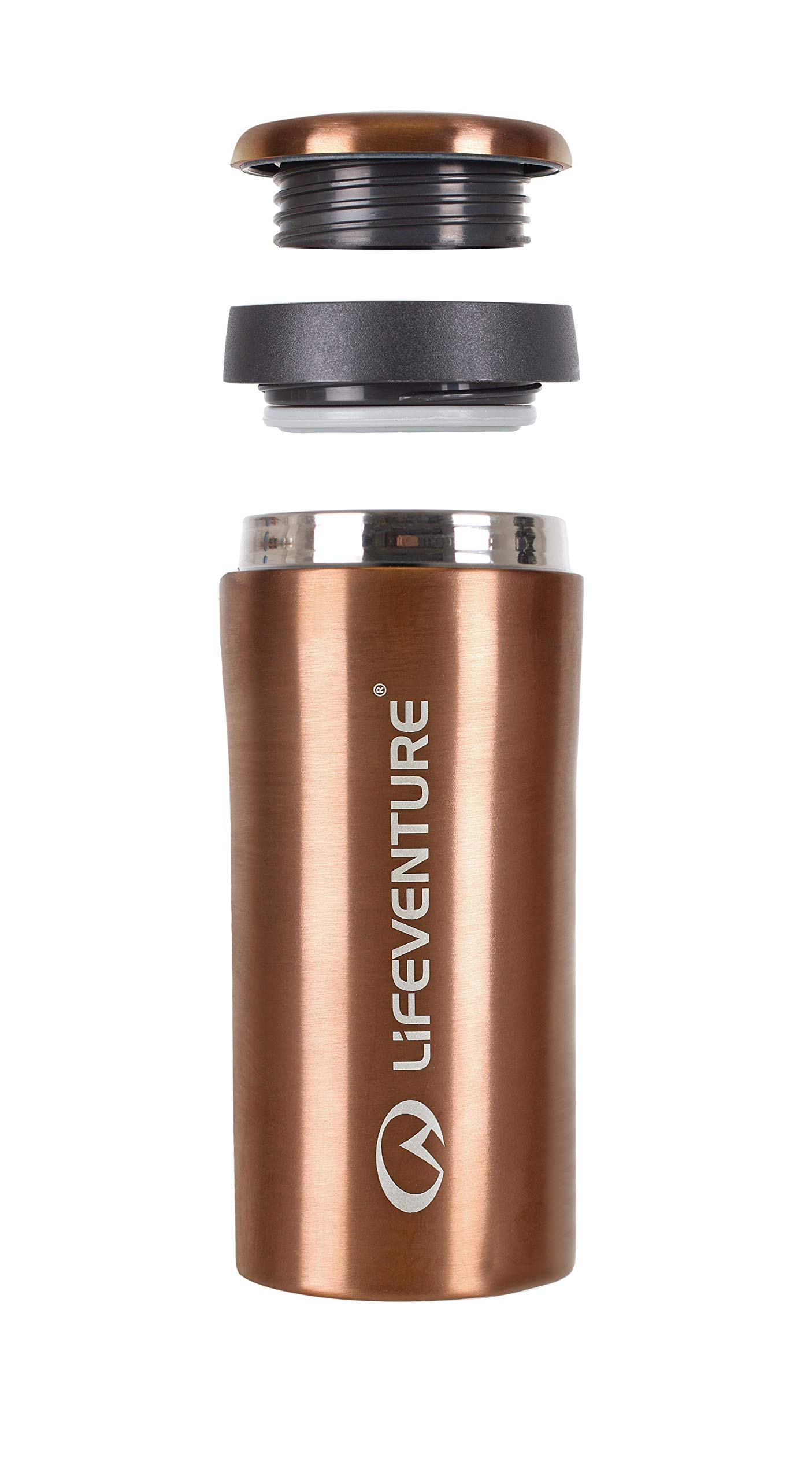 Lifeventure Thermal Mug, Leakproof & Vacuum Insulated Reusable Coffee Travel Cup, 300ml, Copper