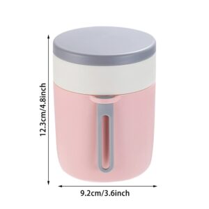 Food Flask, Food Container for Hot Cold Food, Food Flask for Hot Food Stainless Steel Food Jar with Folding Spoon(Pink-580ML)