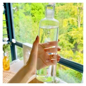 TIMLUX Transparent With Time Scale Water Bottle Creative Large Capacity Leakproof Drop-Resistant Plastic Drink Cup For Climb Travel New (Size : 700ml, Color : Transparent)