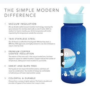 Simple Modern Disney Water Bottle with Straw Lid Vacuum Insulated Stainless Steel Metal Thermos | Reusable Leak Proof Flask for Gym, Travel, Sports | Summit Collection | 32oz Frozen Snowy Enchantment