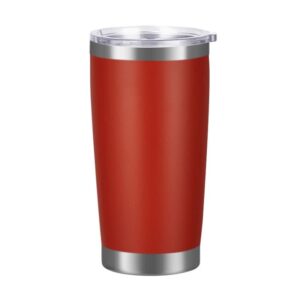 Flyer 20-Ounce Tumbler, Stainless Steel Vacuum Insulated Water and Coffee Tumbler Cup, Double Wall Powder Coated Spill-Proof Travel Mug Thermal Cup for Home and Outdoor (Red)