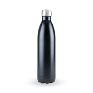 true true2go water bottle, double walled insulated stainless steel with matte finish, dishwasher safe 750 ml / 25 oz black set of 1