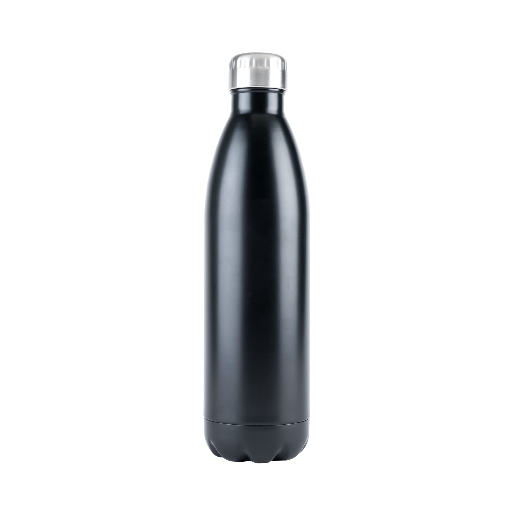 True True2Go Water Bottle, Double Walled Insulated Stainless Steel with Matte Finish, Dishwasher Safe 750 ML / 25 Oz Black Set of 1