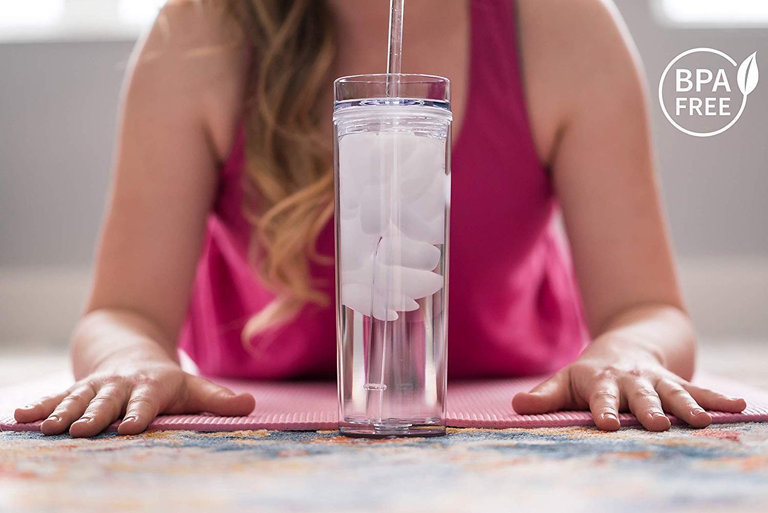 STRATA CUPS BUNDLE! 4 Pack 16 oz Transparent Acrylic Tumblers with Lids and Straws + 4 Colored 16 oz Skinny Tumblers