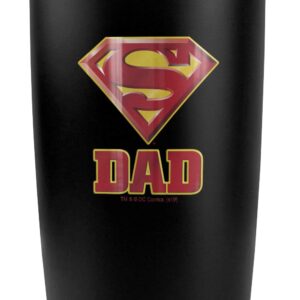 Superman Super Dad Shield Logo Stainless Steel Tumbler 20 oz Coffee Travel Mug/Cup, Vacuum Insulated & Double Wall with Leakproof Sliding Lid | Great for Hot Drinks and Cold Beverages