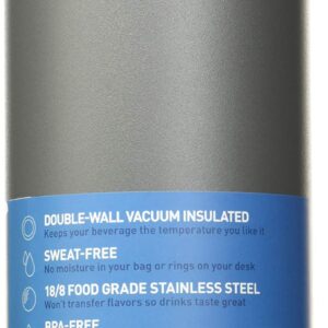 Takeya Originals Vacuum Insulated Stainless Steel Water Bottle, 40 Ounce, Graphite & Originals Bottle Replacement, Spout, Black