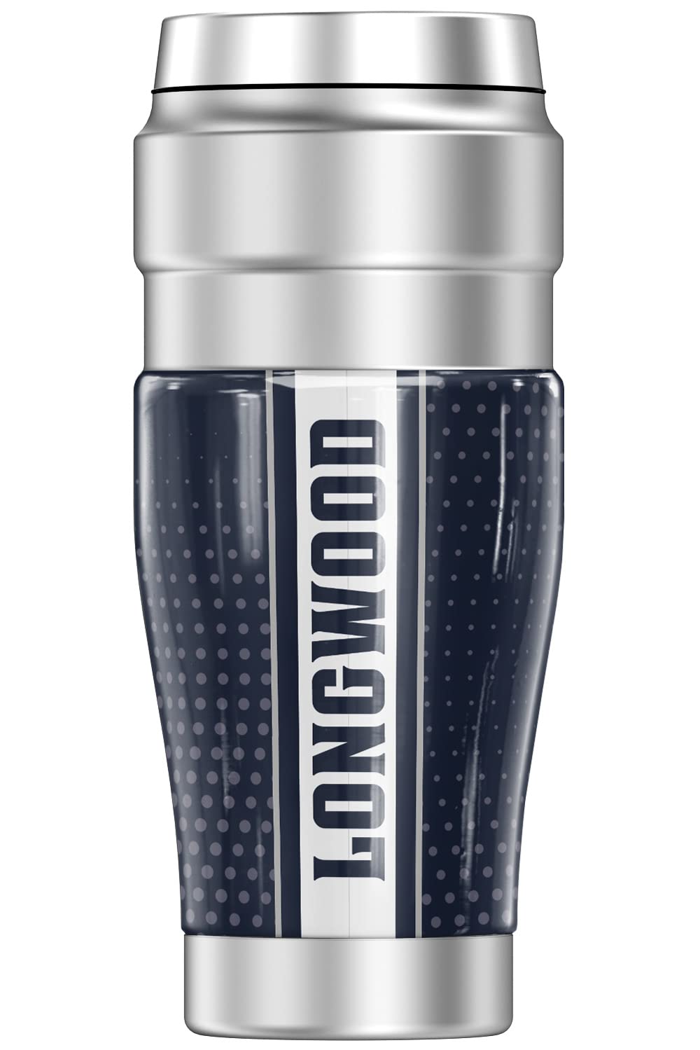 THERMOS Longwood University OFFICIAL Radial Dots STAINLESS KING Stainless Steel Travel Tumbler, Vacuum insulated & Double Wall, 16oz