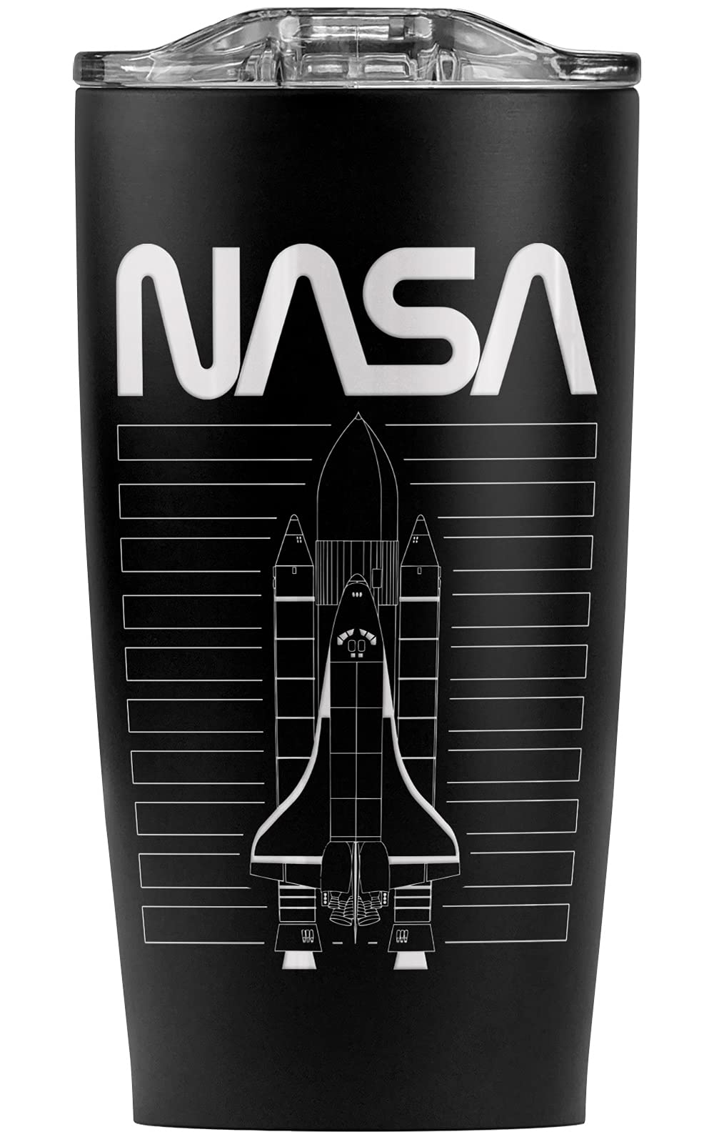 Logovision NASA Space Shuttle Stripes Stainless Steel Tumbler 20 oz Coffee Travel Mug/Cup, Vacuum Insulated & Double Wall with Leakproof Sliding Lid | Great for Hot Drinks and Cold Beverages