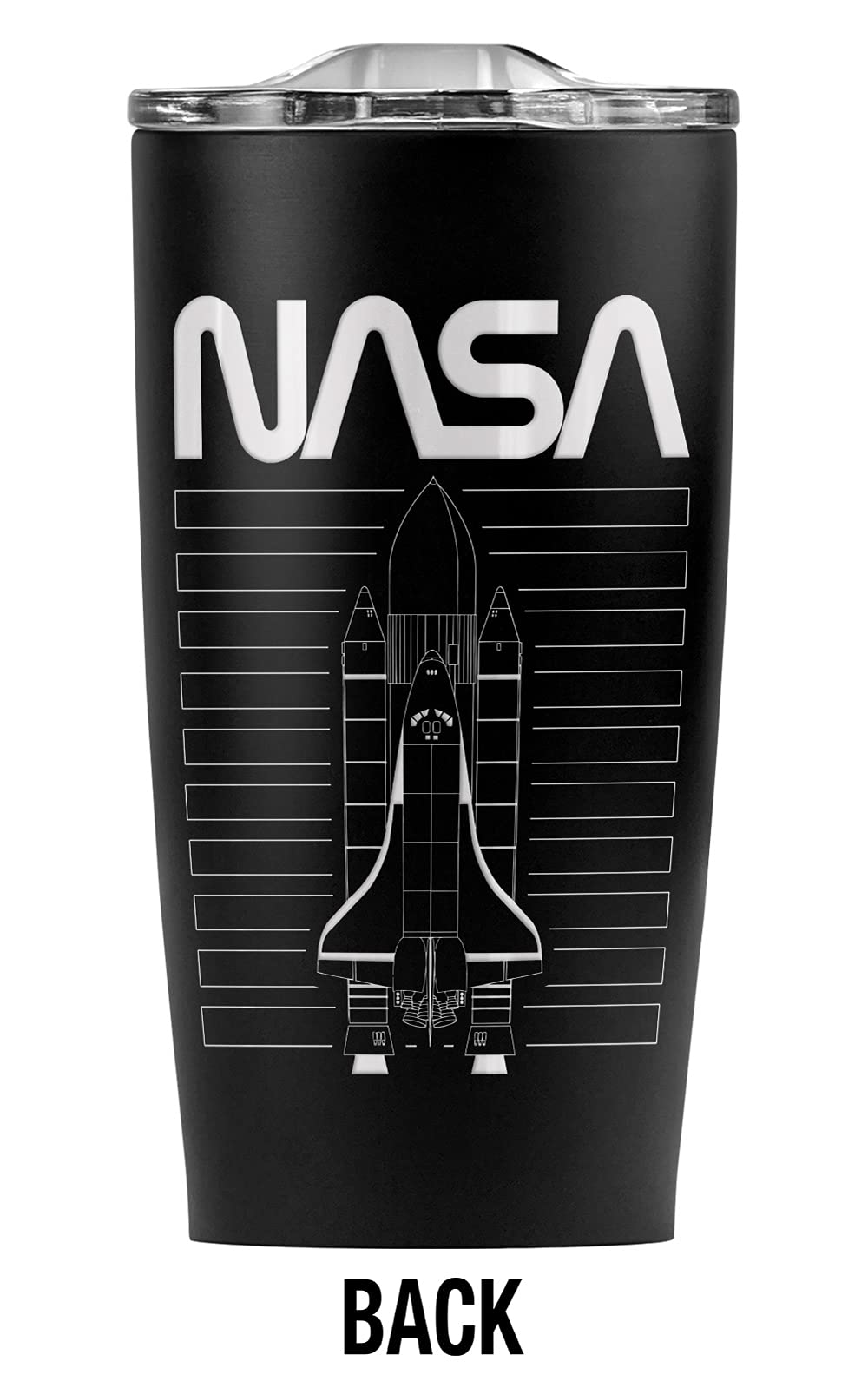 Logovision NASA Space Shuttle Stripes Stainless Steel Tumbler 20 oz Coffee Travel Mug/Cup, Vacuum Insulated & Double Wall with Leakproof Sliding Lid | Great for Hot Drinks and Cold Beverages