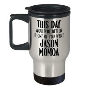 Jason Momoa Travel Mug for Coworker Gifts for Women Aquaman Conan Frontier Fan Gift for Women Birthday Gag Gift for Friend Funny Tea Cup