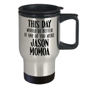 Jason Momoa Travel Mug for Coworker Gifts for Women Aquaman Conan Frontier Fan Gift for Women Birthday Gag Gift for Friend Funny Tea Cup