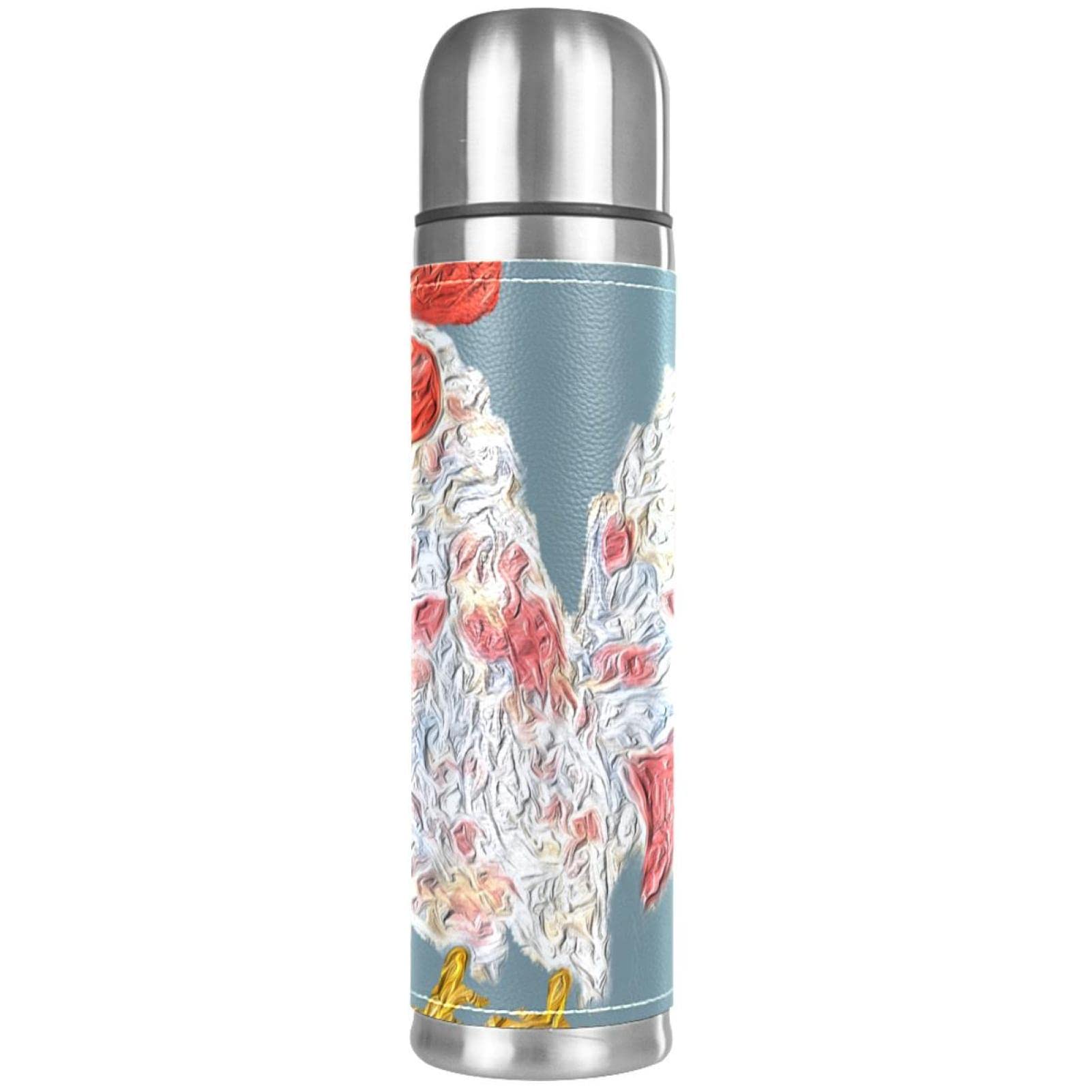 Stainless Steel Leather Vacuum Insulated Mug Chicken Thermos Water Bottle for Hot and Cold Drinks Kids Adults 16 Oz