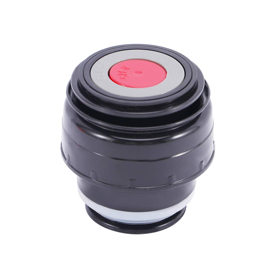 JINGYOU Vacuum Flask Lid, Universal 4.5/5.2cm Travel Mug Outlet, Outdoor Thermos Cover, Portable Cup Lid Thermose Accessories(4.5cm Black red)