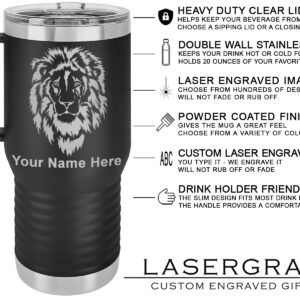 LaserGram 20oz Vacuum Insulated Travel Mug with Handle, Bible Verse John 14-6, Personalized Engraving Included (Black)