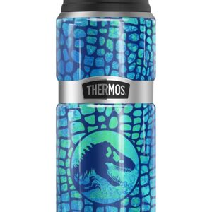 Jurassic World Neon Blue Scales THERMOS STAINLESS KING Stainless Steel Drink Bottle, Vacuum insulated & Double Wall, 24oz