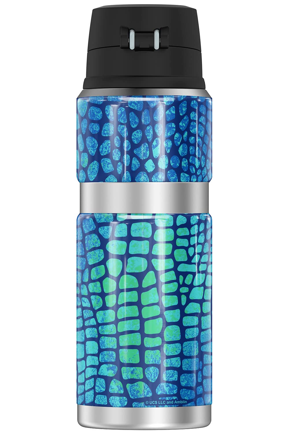 Jurassic World Neon Blue Scales THERMOS STAINLESS KING Stainless Steel Drink Bottle, Vacuum insulated & Double Wall, 24oz