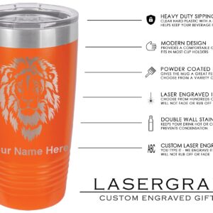 LaserGram 20oz Vacuum Insulated Tumbler Mug, Cow, Personalized Engraving Included (Orange)